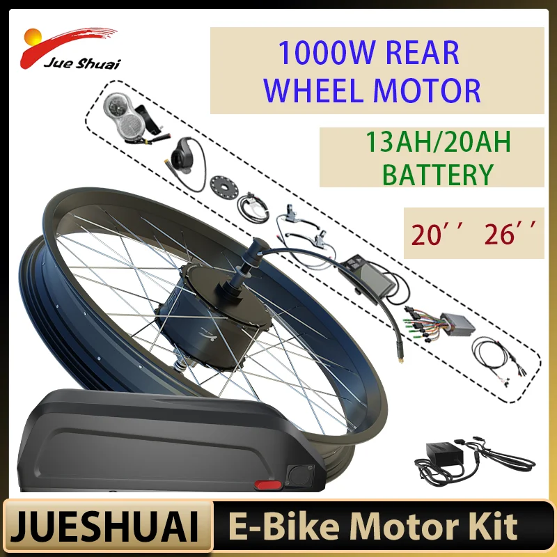 48V-1000W-Rear-Brushless-Hub-Motor-Electric-Fat-Bike-Conversion-Kit ...