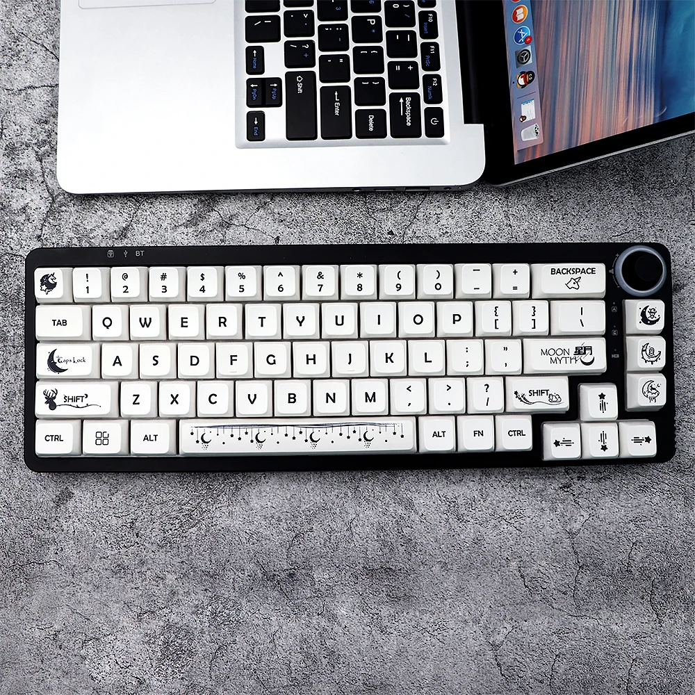 GMK-KEY-White-Keycaps-MDA-Profil-pbt-Dye-Sublimation-Keycap-For-gk61-64 ...