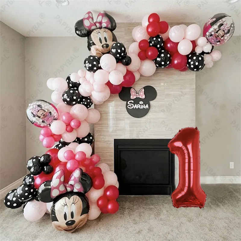 Globos-de-Minnie-Mouse-de-Disney-para-ni-os-Kit-de-guirnalda-de-arco-n ...