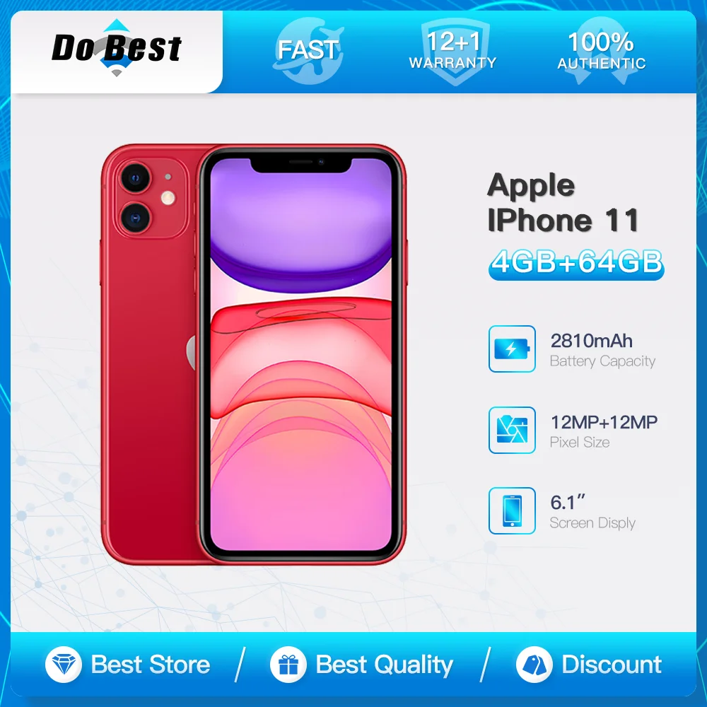 Apple-tel-fono-m-vil-iPhone-11-4G-libre-smartphone-Original-con-NFC-4GB ...