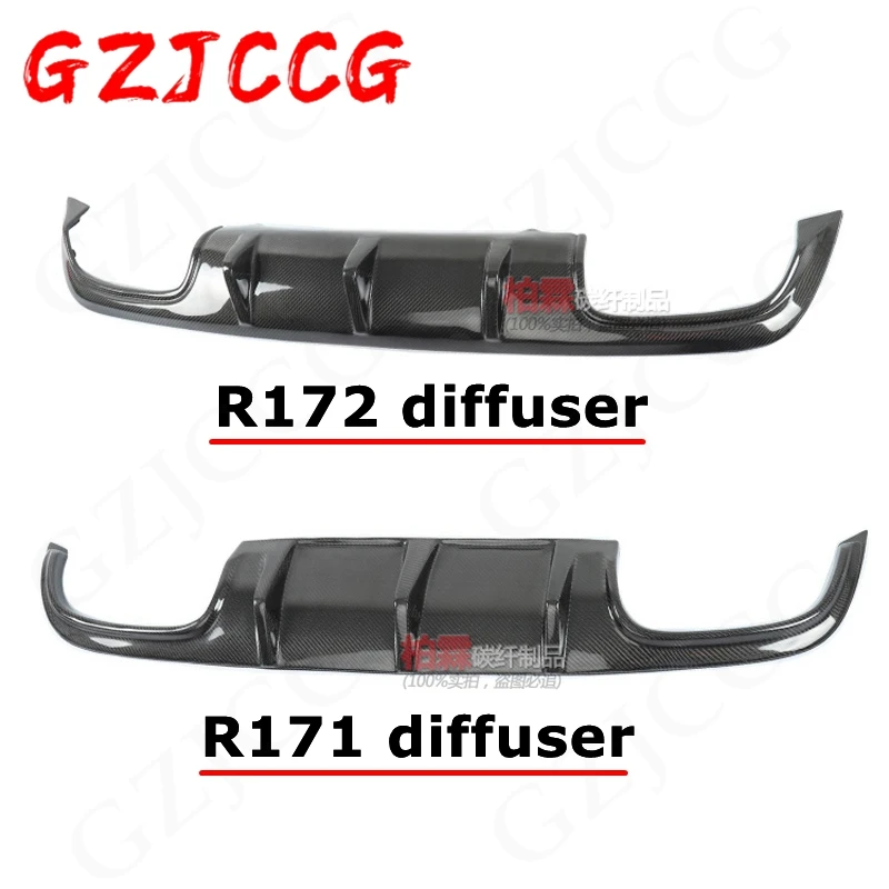 Carbon-fiber-Rear-Bumper-Lip-Spoiler-Diffuser-Cover-For-Benz-SLK-Class ...