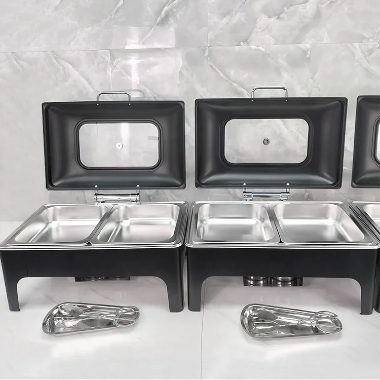 Black Stainless Steel 9L Chafing Dish Buffet Food Warmer – Catering ...