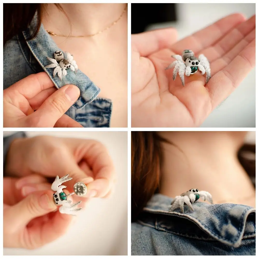Halloween-Spider-Pins-Spider-Brooch-Grey-Color-Alloy-Jumping-Spider ...