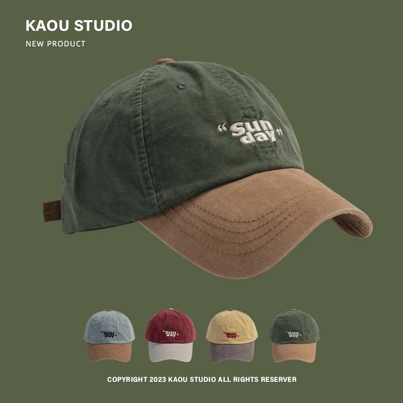 Retro-Color-Matching-Hat-Female-All-Matching-Baseball-Cap-Trendy-Men ...