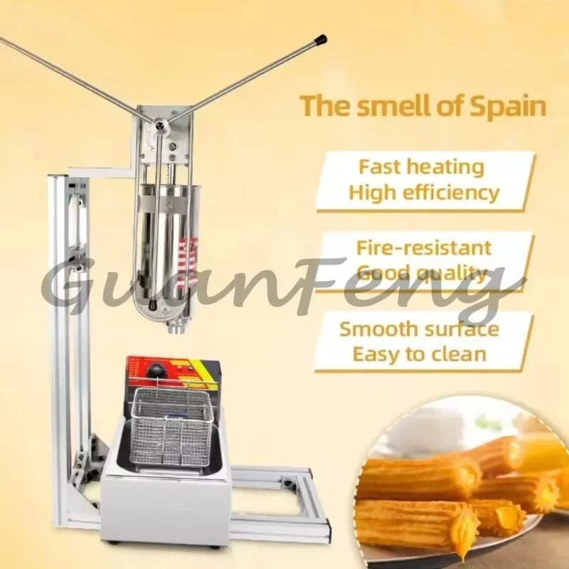 Stainless Steel Automatic Spanish Churro Machine (Churrera) with Fryer ...