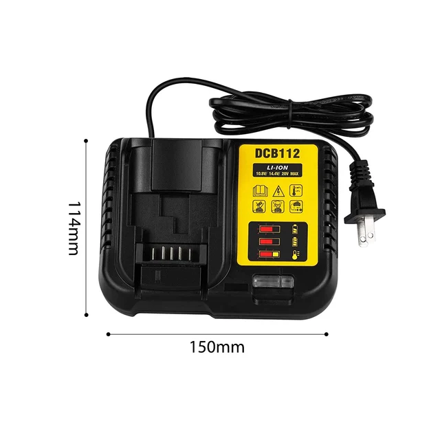 Dewalt-DCB112 고속 충전 스테이션 배터리 충전기, 10.8V 12V 14.4V 18V 20V DCB101 DCB140 ...