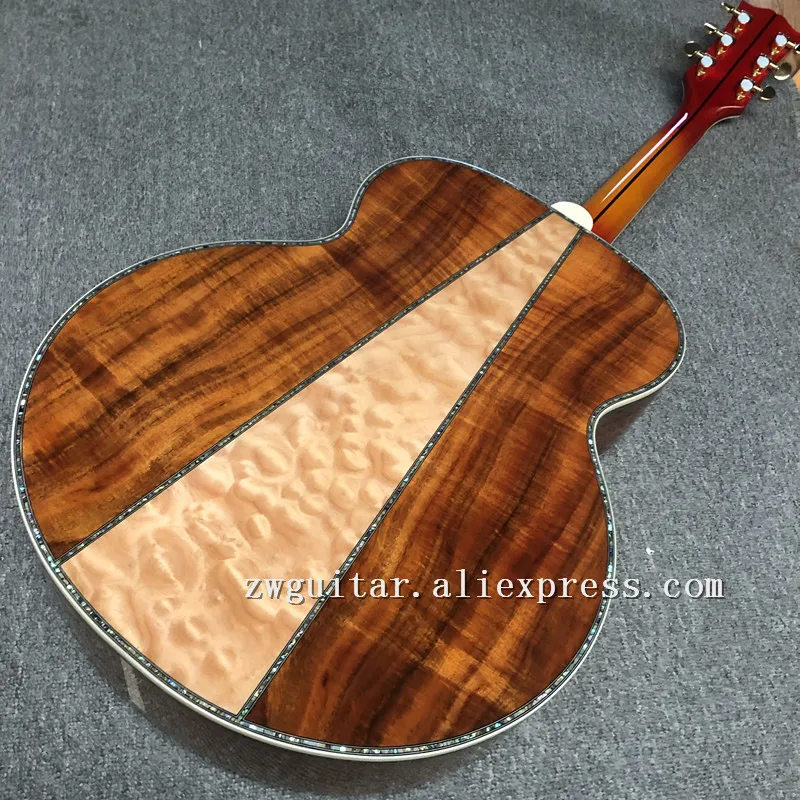 2022 new guitar, solid spruce top, KOA+maple back and sides,Real ...