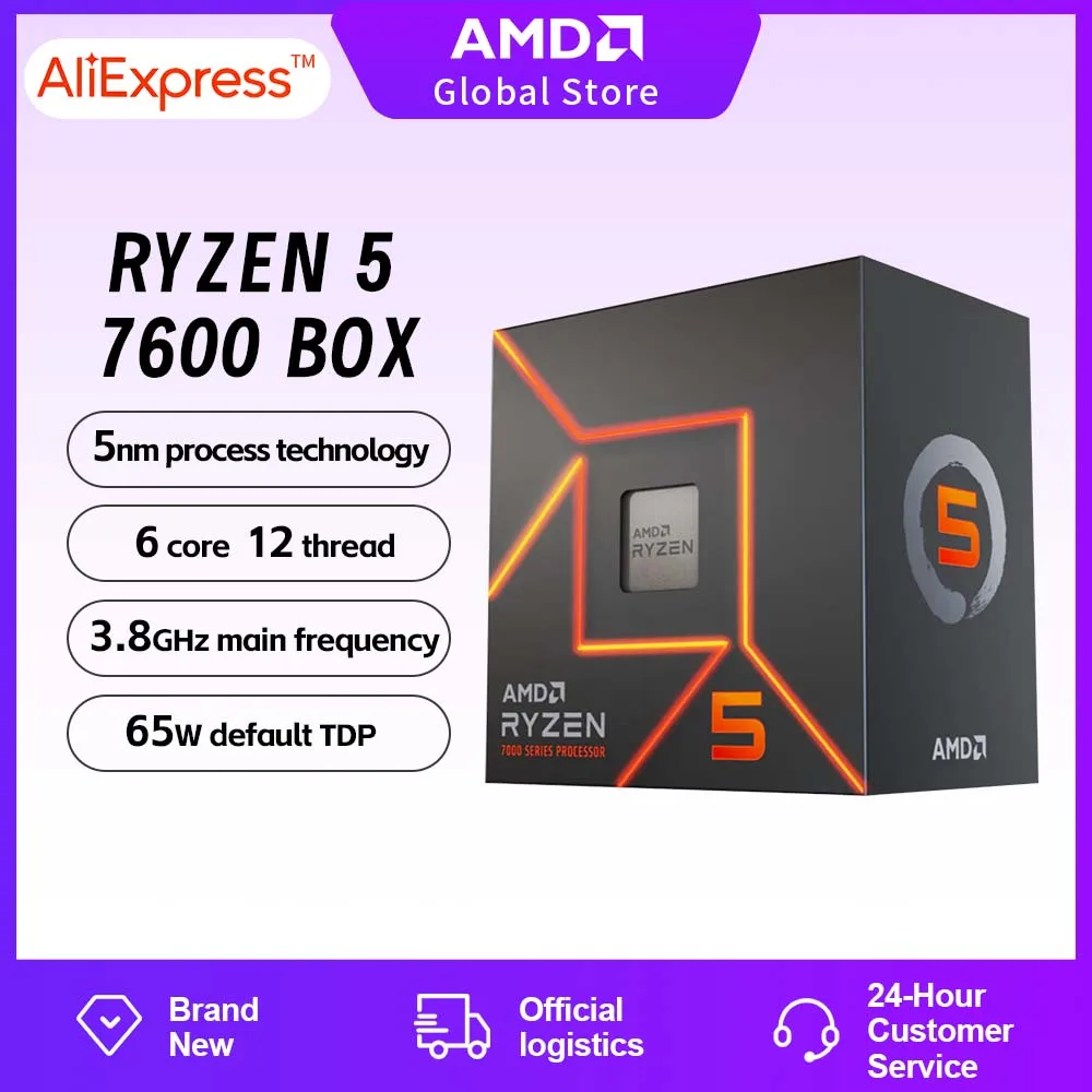 AMD-Ryzen-5-7600-Box-Novo-R5-7000-Series-Brand-New-6-Core-Socket-AM5 ...