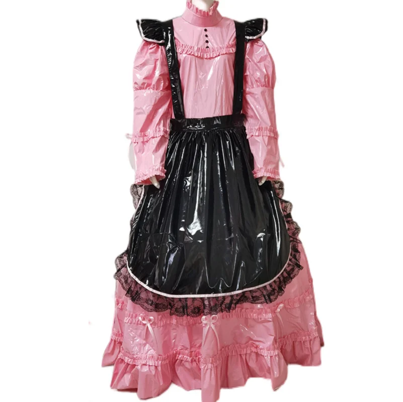 Multiple Adult Giant Baby Sexy Girls Pink Long Lockable PVC Dress Black ...