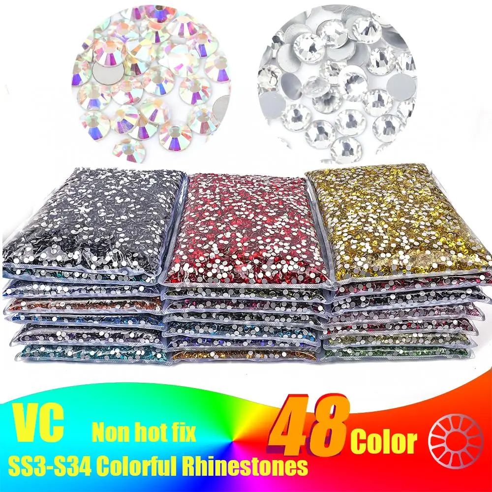 14400Pcs-Wholesale-Flatback-Crystal-AB-Non-hotfix-Rhinestones-in-Bulk ...