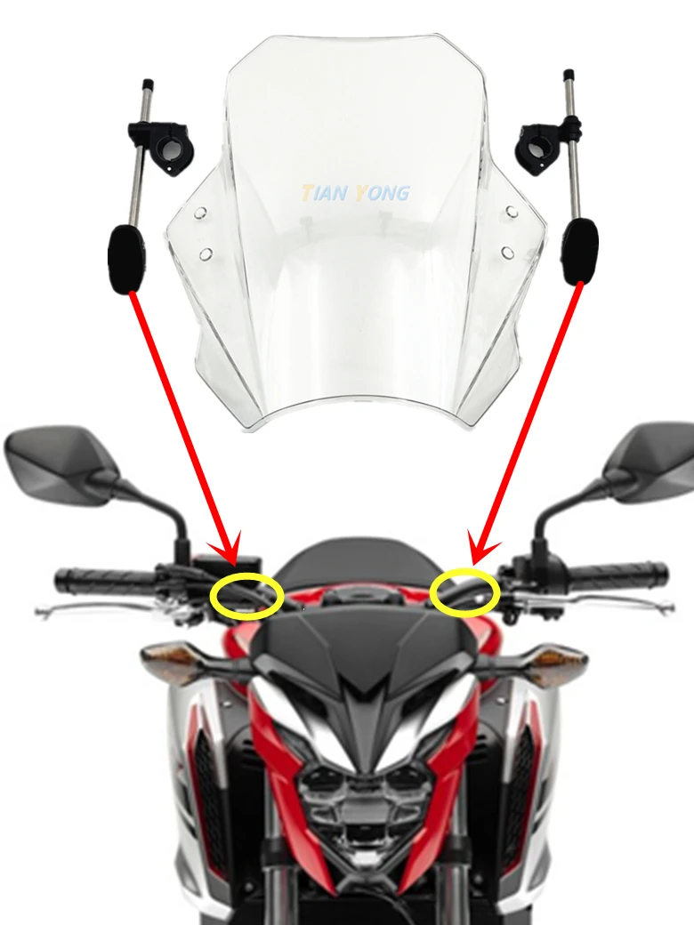 For Honda Cb650f Cb 650f Cb650 F Windshield Motorcycle Wind Deflector ...