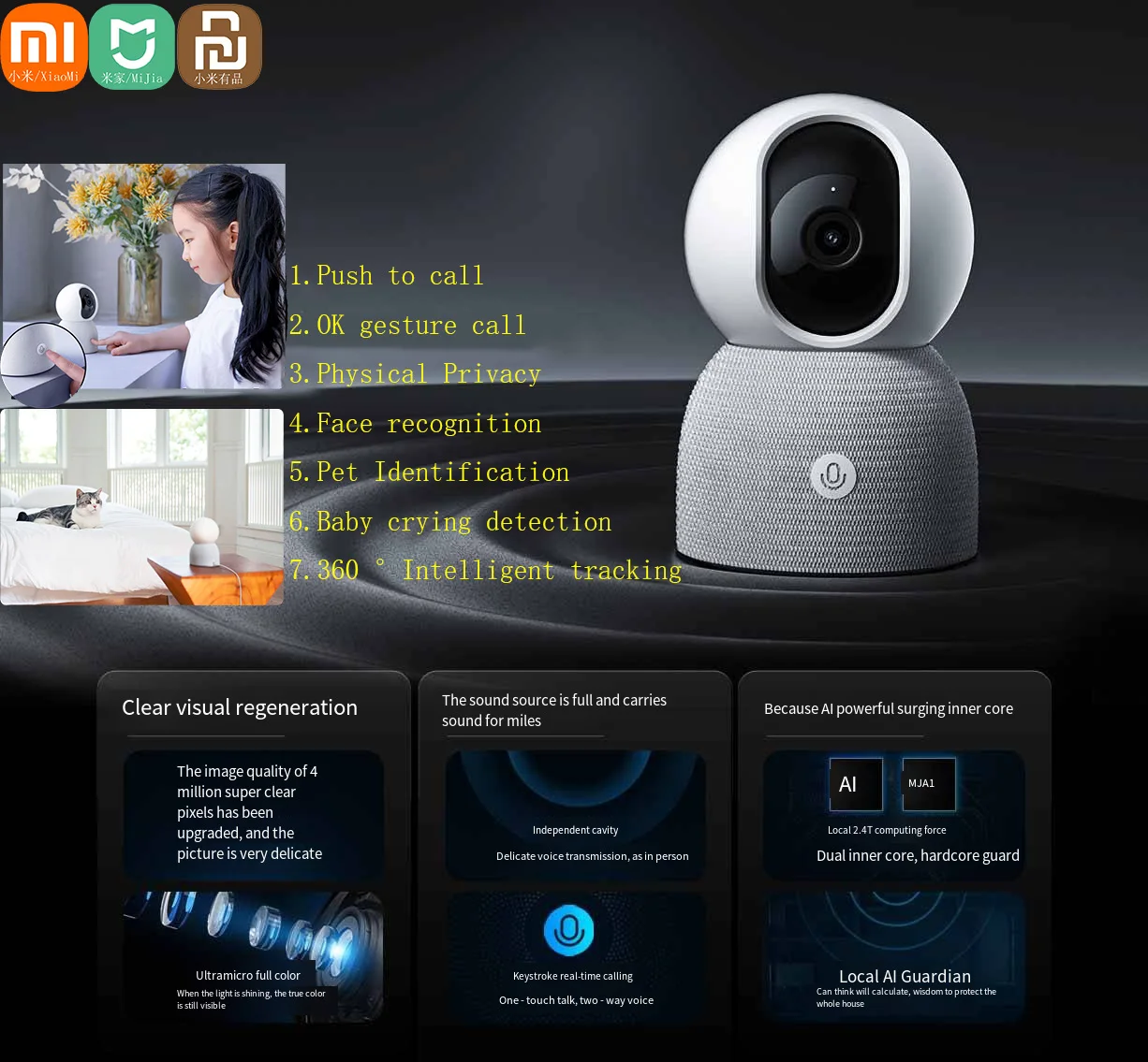 Xiaomi-Mijia-AI-Smart-Camera-Panor-mica-360-Freq-ncia-dupla-WiFi-Webcam ...