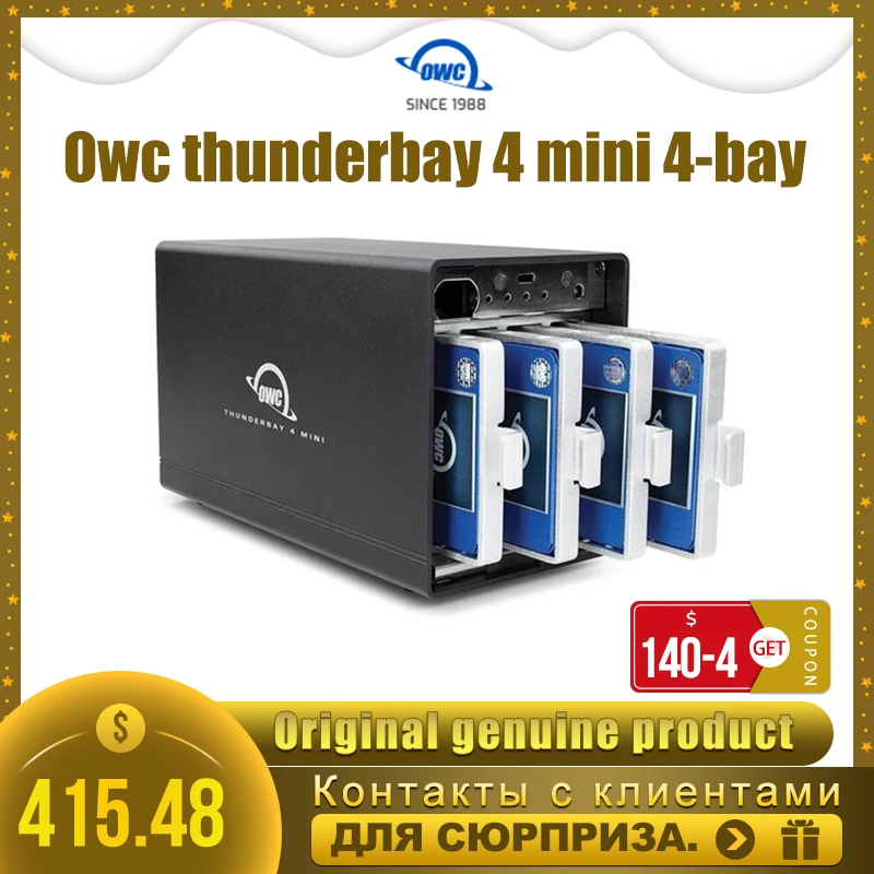 Owc-Thunderbay-4-Mini-almacenamiento-de-4-compartimentos-NAS-Thunderbolt-3-Raid-5-Array-hasta ...