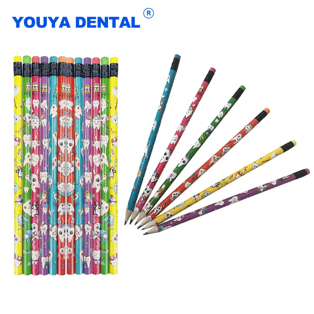 Dental-Teeth-Shape-Pencil-Cute-Cartoon-Tooth-Pattern-Dental-Clinic ...