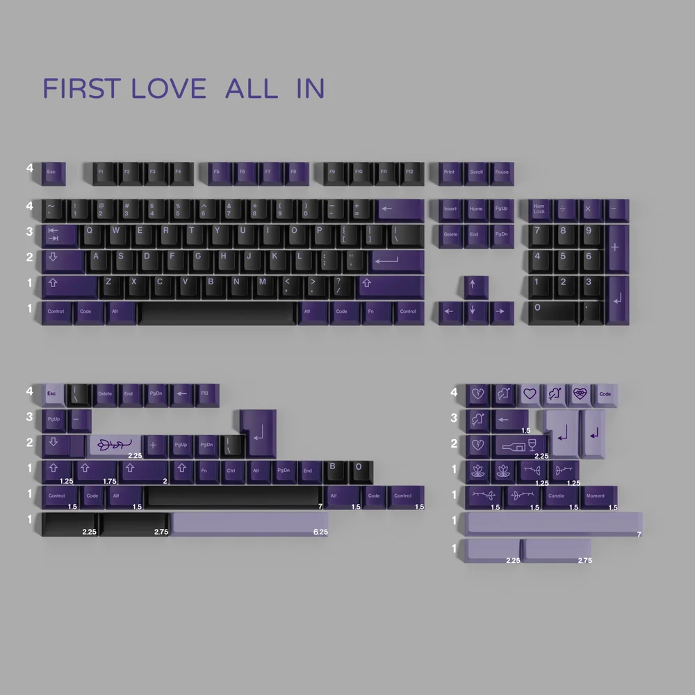 PBT Keycaps GMK First Love Keycap Cherry Profile Dye Sublimation Key ...