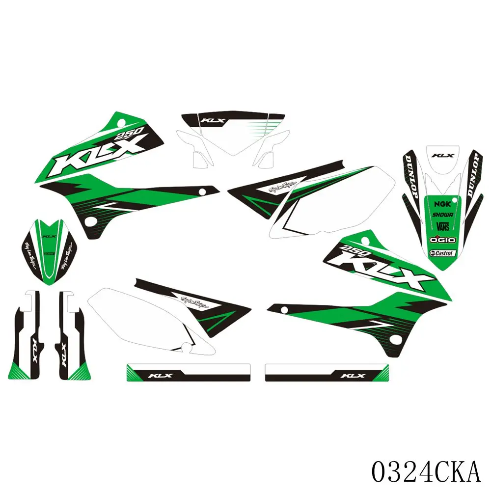 Graphics-Decals-Stickers-Background-For-Kawasaki-KLX250-KLX-250-2008 ...