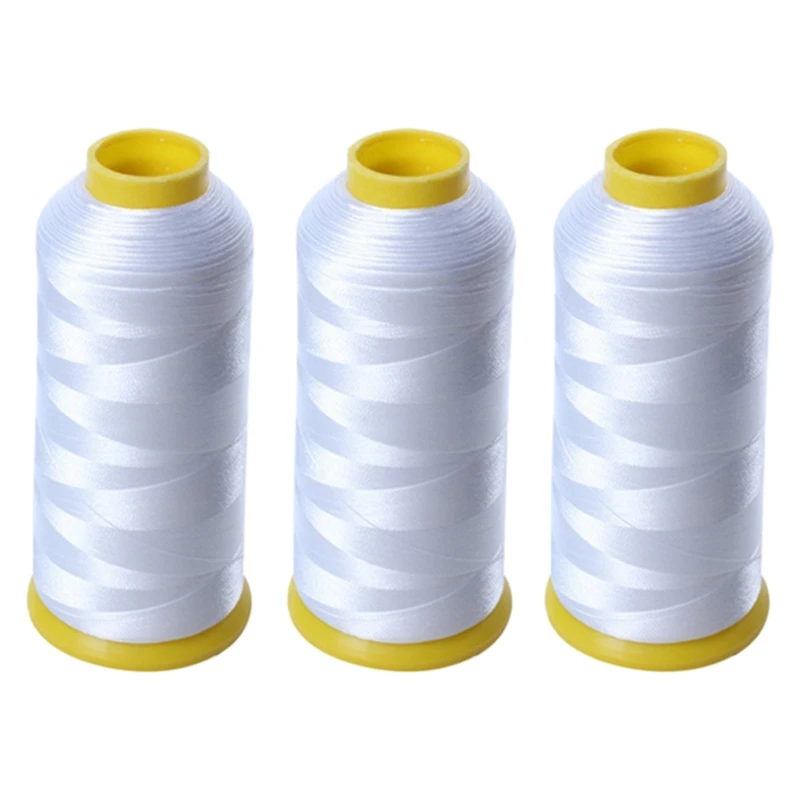 3 Pack White Stronger 5000M Cones Bobbin Thread Filament Polyester for ...