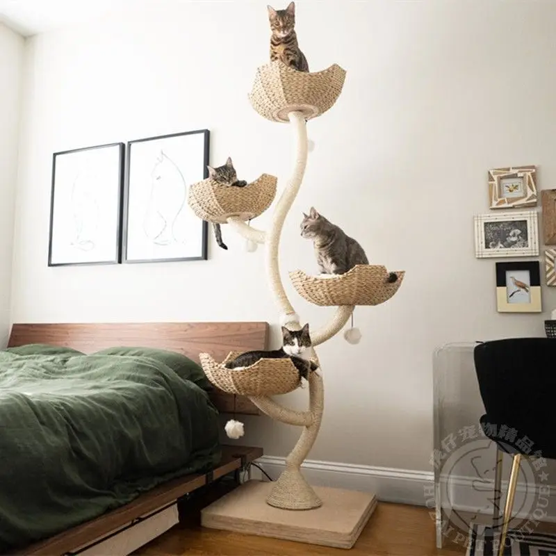 Flower-Tree-Cat-Climbing-Frame-Scratching-Platform-More-Cat-Nest-Tree ...