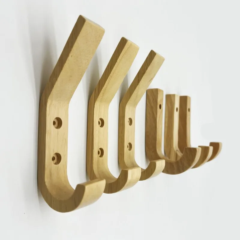 Nordic-Furniture-Hooks-OAK-Wood-Hanger-Coat-Clothes-Door-Back-Hanger ...