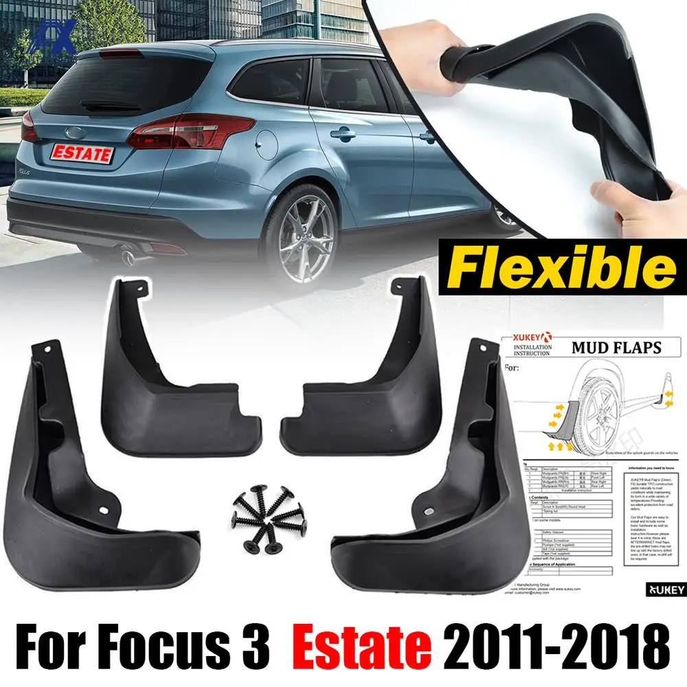 4x-Mud-Flaps-For-Ford-Focus-MK3-3-5dr-Estate-Kombi-2011-2019-Splash ...