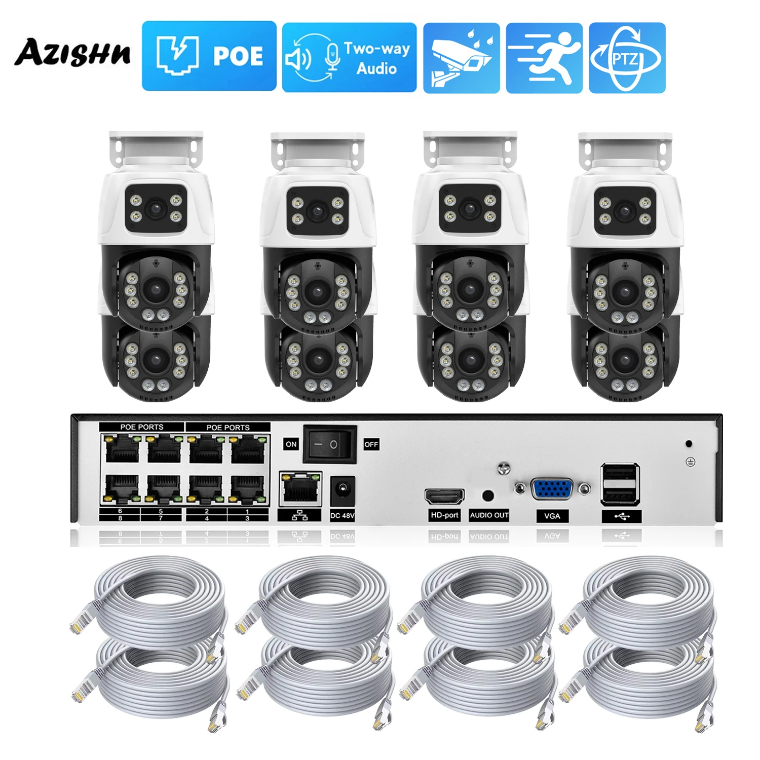 XMEYE-H-265-8CH-4CH-6MP-POE-NVR-Kit-Security-Camera-System-Dual-Lens ...