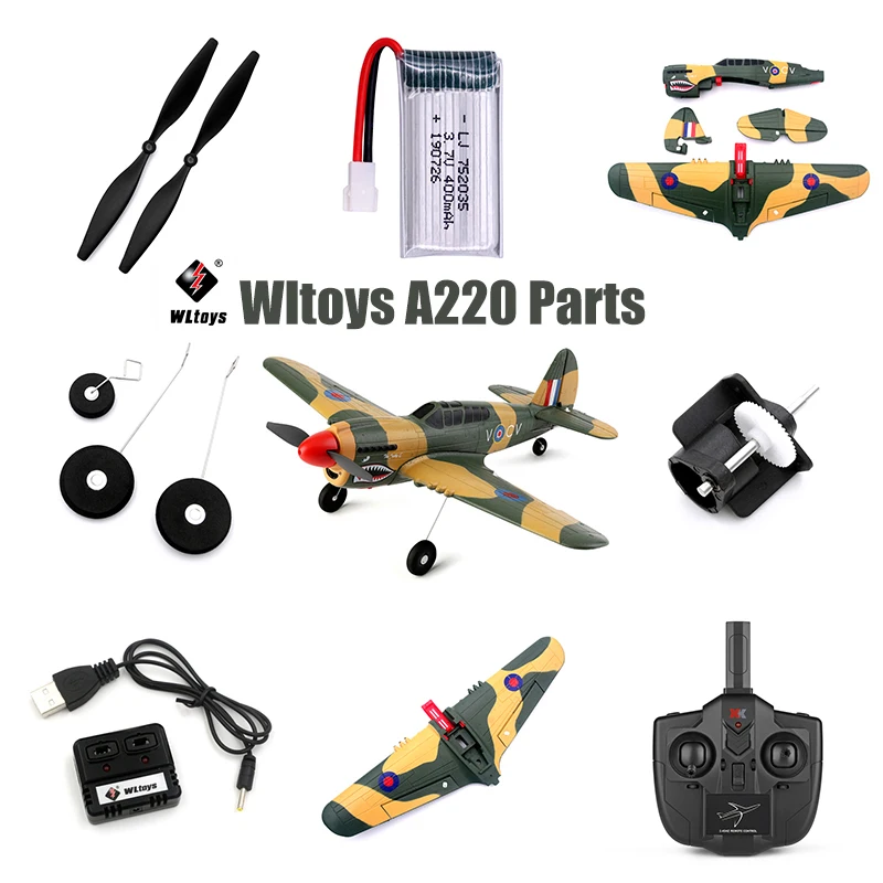 WLtoys XK A220 P40 RC Glider Spare Parts Remote Control Propeller Motor ...