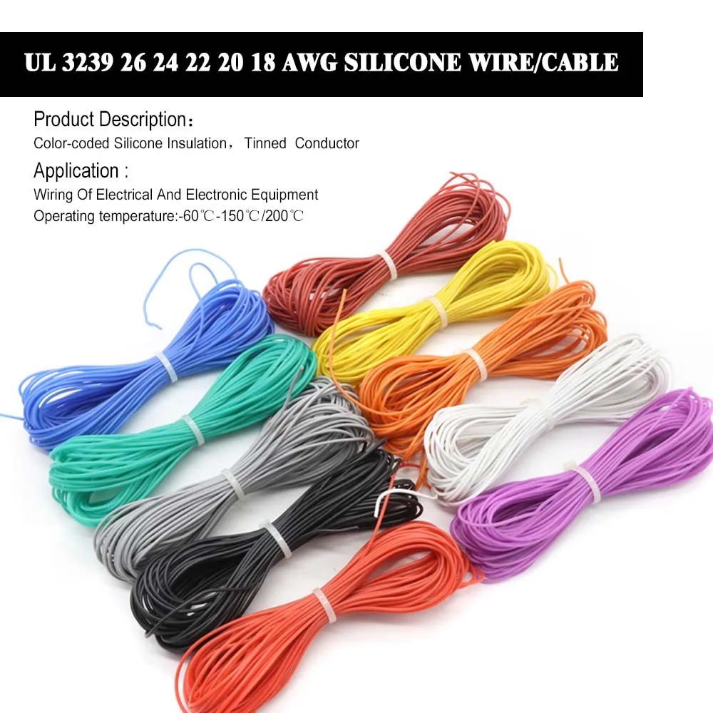 Silicone Heat-resistant Cable | Silicone Wire Cable 3 Wires - 1/5 Meters - Aliexpress