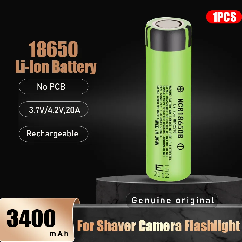 1PCS-High-capacity-18650-NCR18650-3-7V-3400mAh-discharge-20A ...