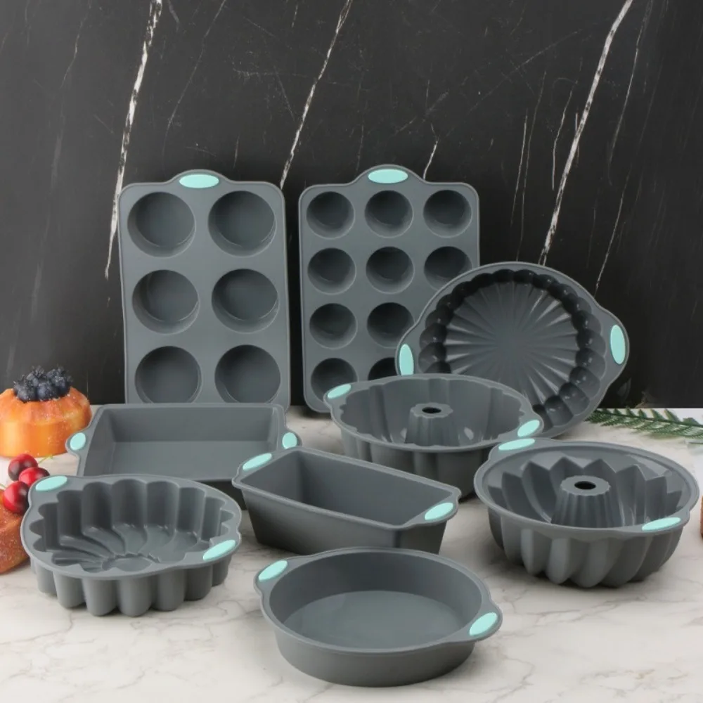 Silicone Cake Molds Non-Stick 3D Spiral Pattern Oven Baking Pan Heat ...