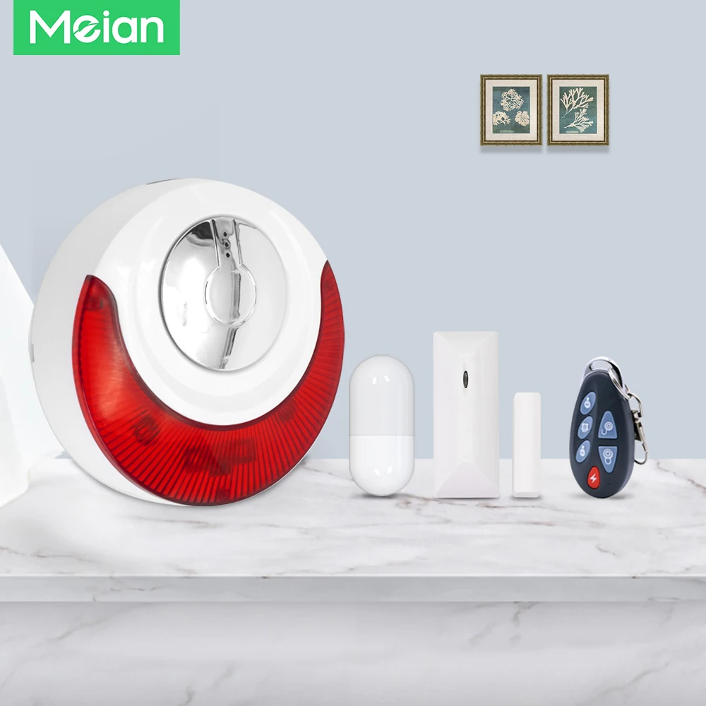 Meian-110dB-Wireless-Alarm-System-433MHz-Home-Security-Siren-Alarm ...