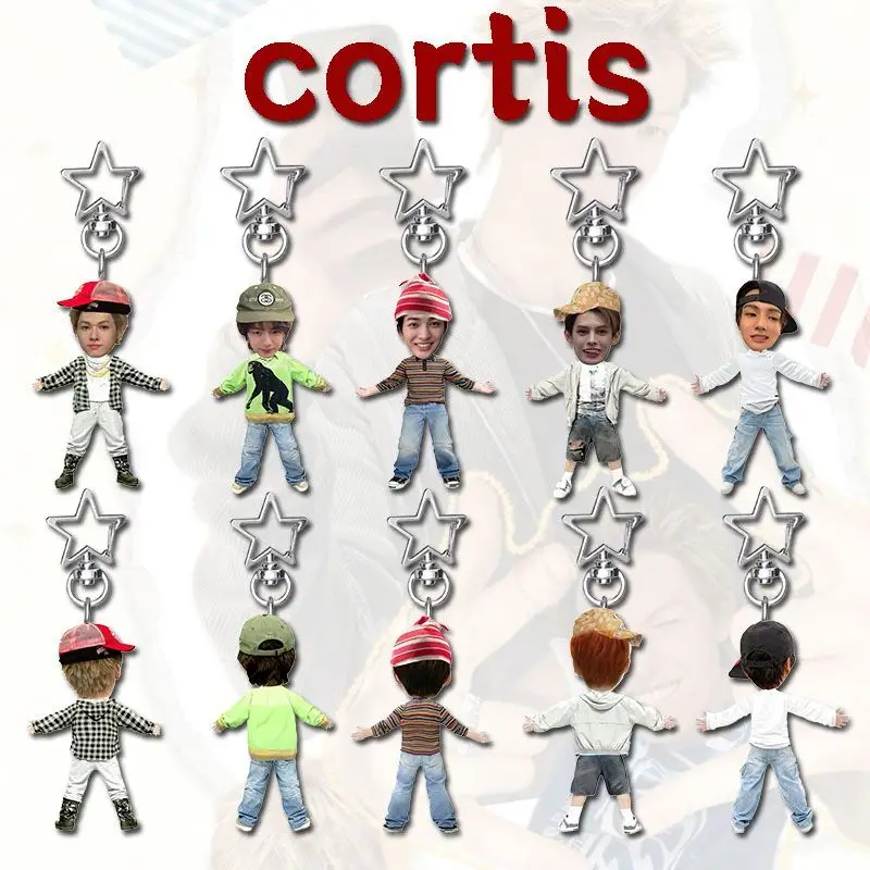 5pcs Kpop CORTIS Keychains Cartoon Cute Acrylic Printing Charm Pendant ...