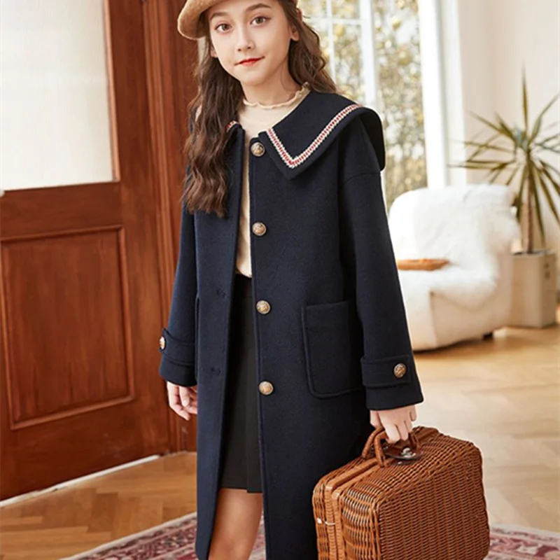 Girls Kids Coat Jacket Cotton Woolen 2022 Warm Plus Thicken Velvet ...