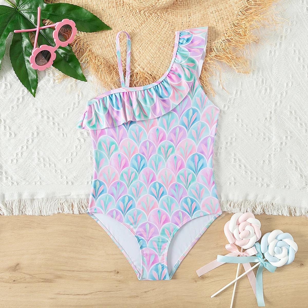 Summer-Fishscale-Print-Children-Kids-Vacation-Swimsuit-Beach-Clothes ...