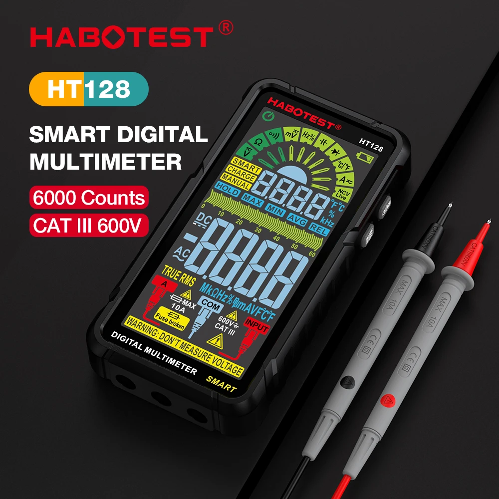 HABOTEST-HT128-Rechargable-Digital-Professional-Multimeter-Non-contact ...