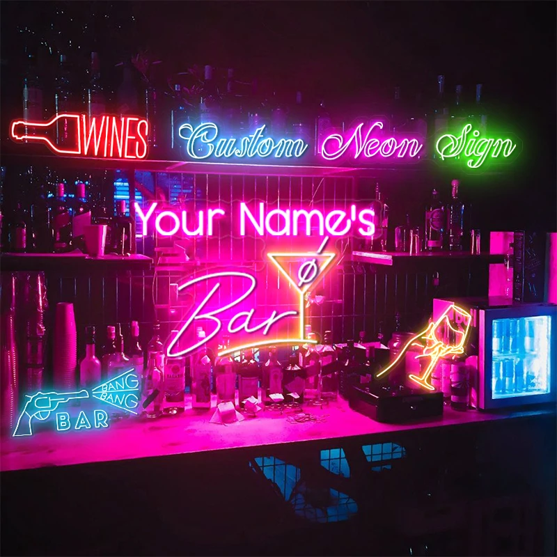 Custom-Neon-Sign-LED-Light-Art-Led-Letter-Bar-Business-Logo-Name-Design ...