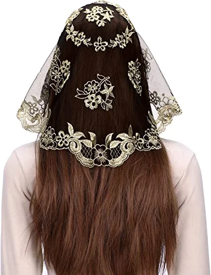 Black Veils For Women Our Lady Church Vel, Lace Mantlla Catholc Mass ...