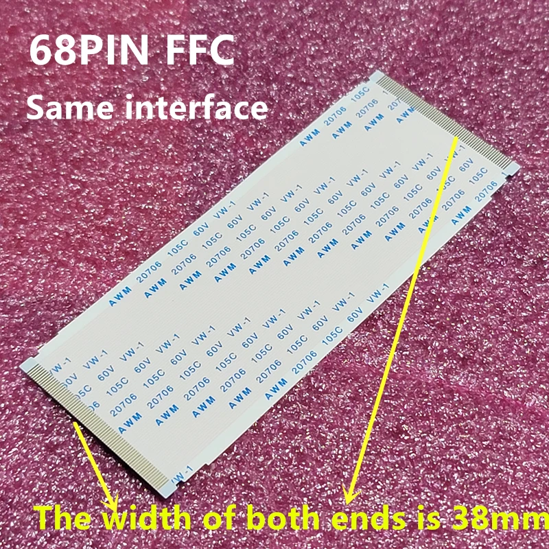 68Pin w/ Hook AWM 20706 / 20861 105C 60V VW-1 FFC Ribbon Cable 68PIN FFC 68PFFC 68P 68P Logic ...