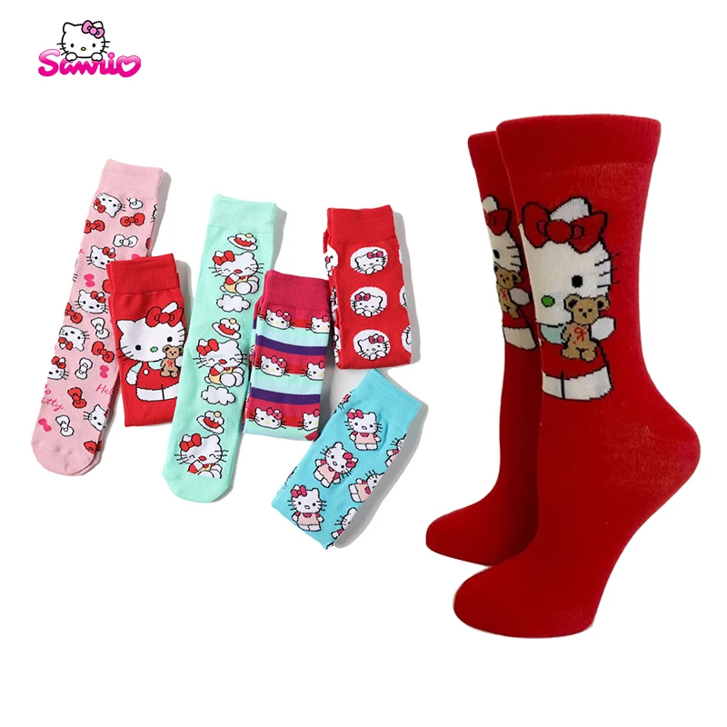 Anime-Hello-Kitty-Meias-Sanrio-para-mulheres-algod-o-kawaii-esportes ...