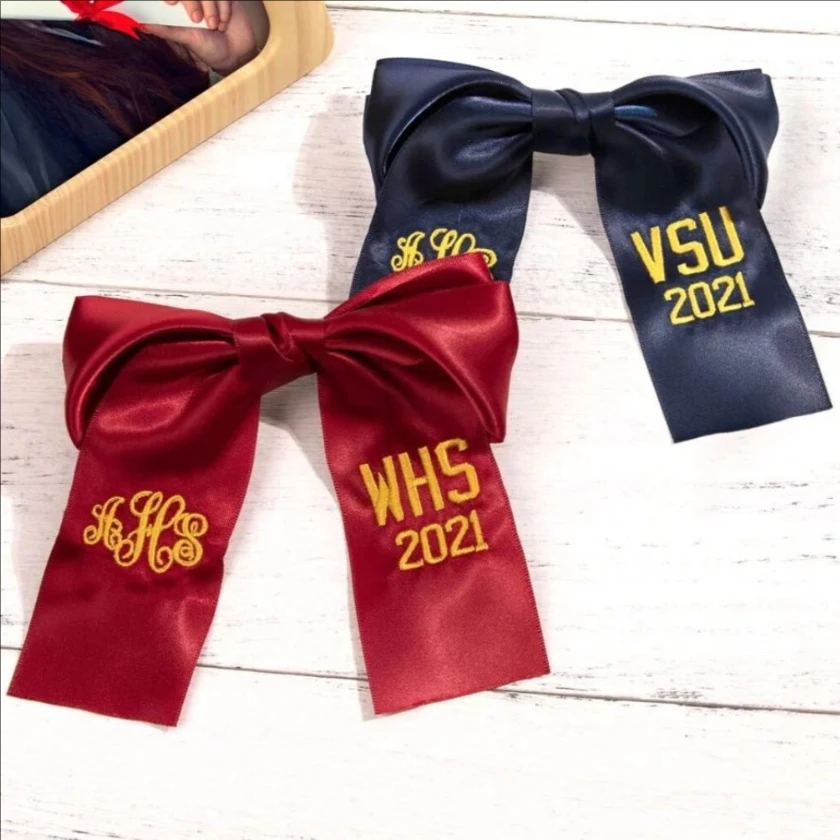 Personalized Bow Hair Clip 2025 Butterfly Headwear Embroidery Design ...