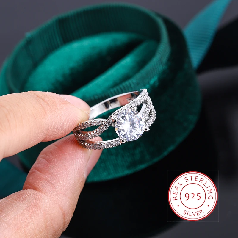 Beautiful-S925-Silver-Ring-for-Women-Classic-Multi-layer-Shiny-Zircon ...