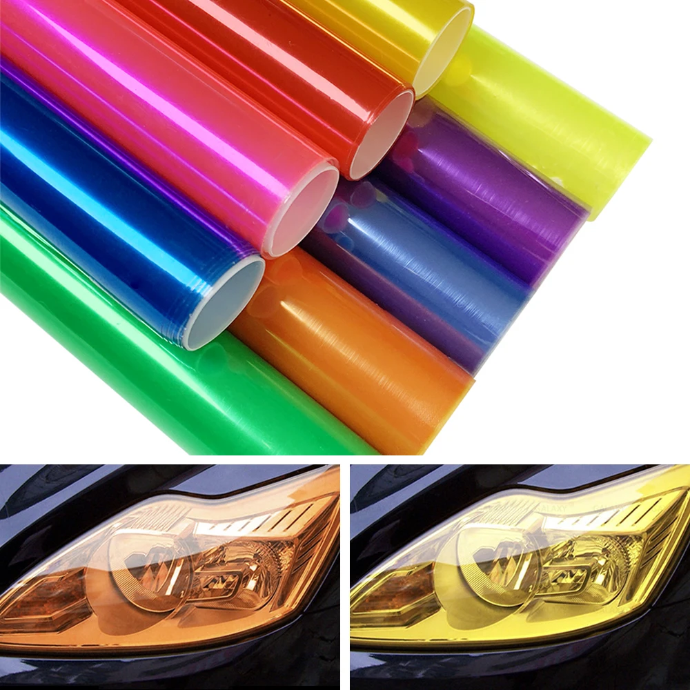 30-200cm-Gloss-Light-Wrap-Headlight-Film-Sheet-13-Colors-Car-Light ...