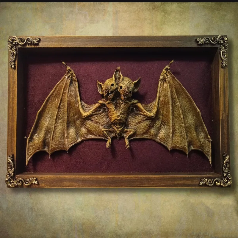 Cursed-Items-Dead-Fairy-Shadow-Box-Display-Two-Headed-Bat-Wooden ...