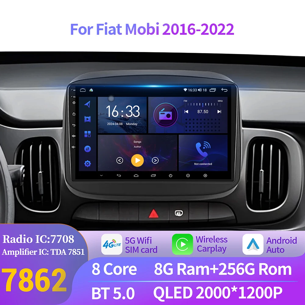 Android 14 For Fiat Mobi 2016-2022 Car Radio Navigation Auto Multimedia ...