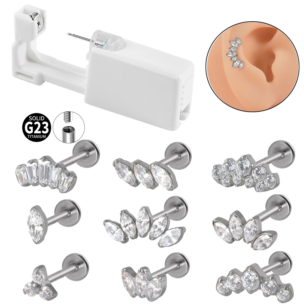 Dreamlee-G23-Titanium-Zircon-Lip-Labret-Cartilage-Tragus-Helix-Conch ...