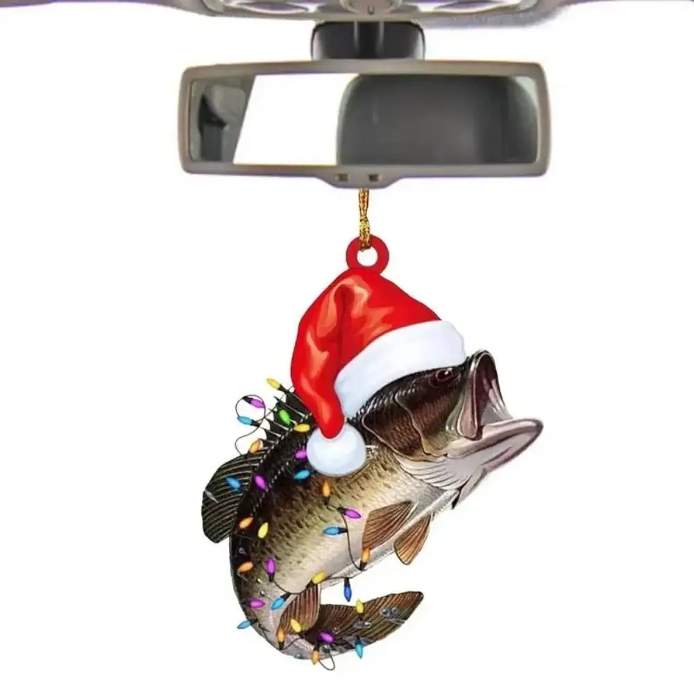 Cute 2D Flat Christmas Perch Hanging Pendant Acrylic Perch Model Car ...