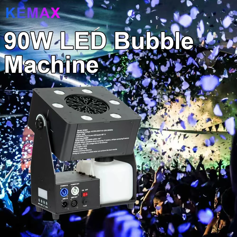 90W LED Bubble Machine Stage Bubbles Spraying DMX512 Remote Control ...