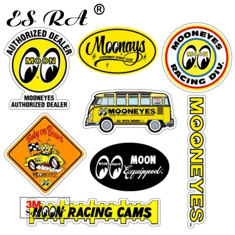 8 Pcs/Set Motor Decals Moon Car Stickers Skateboard Decoration Moon ...