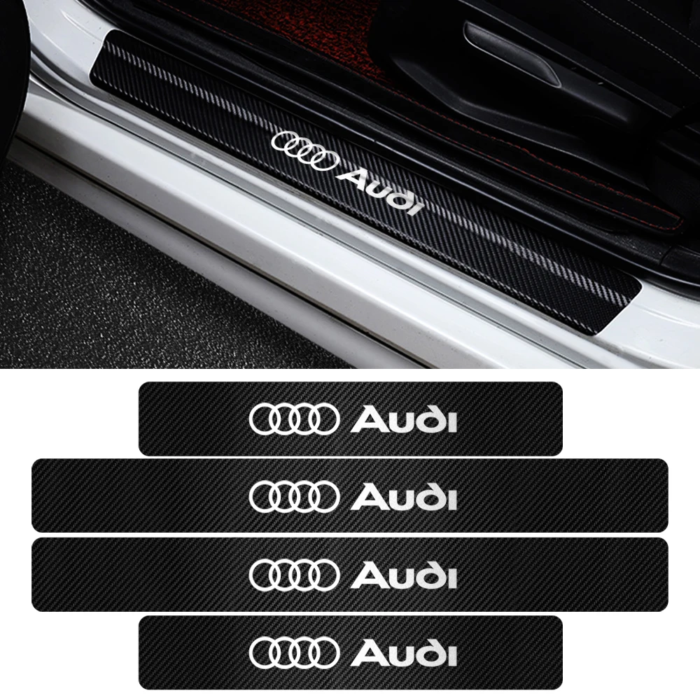 4pcs-Carbon-Fiber-Car-Door-Sill-Threshold-Protector-Stickers-Anti ...