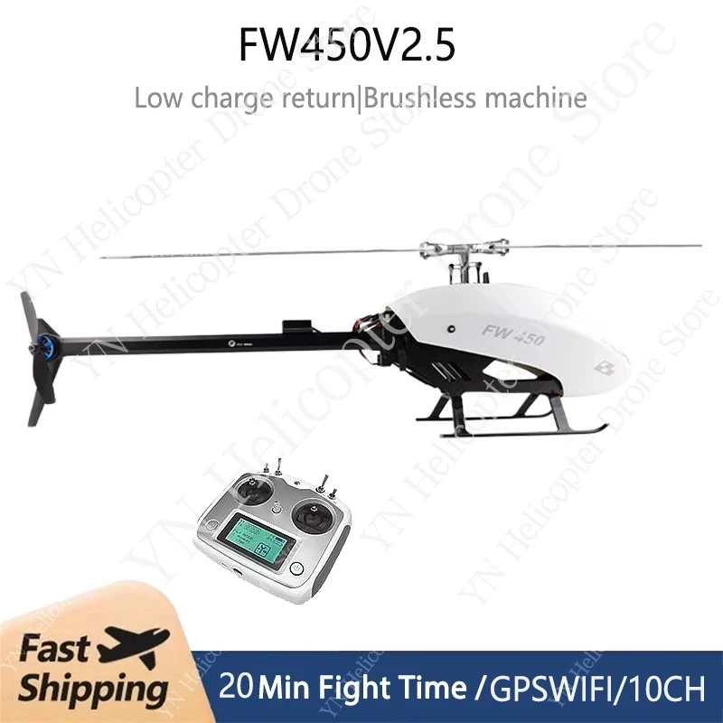 Fw450l V2.5 Ten-channel Model Helicopter Gps Self-stabilizing Stunt 16v ...