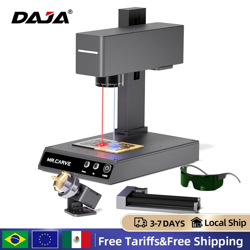 DAJA M4 PRO Fiber Marking Machine Portable Dual Laser Engraver for All ...